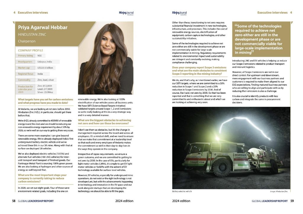 Chairperson Priya Agarwal Hebbar exclusive interview for Mining Journal ...