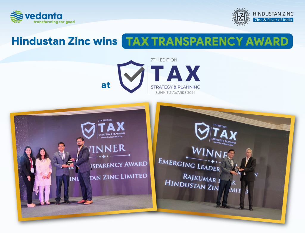 Hindustan Zinc wins Tax Transparency Award at 7th Edition Tax Strategy ...